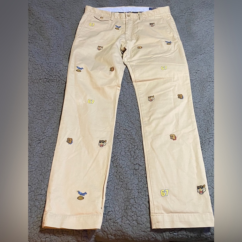 Polo Ralph Lauren Men's Crest Monogram Cotton Chino P… - Gem